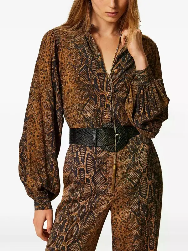 TWINSET Crêpe De Chine Python-print Shirt