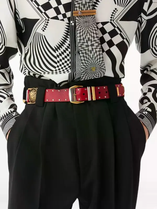 Versace Studded Leather Belt