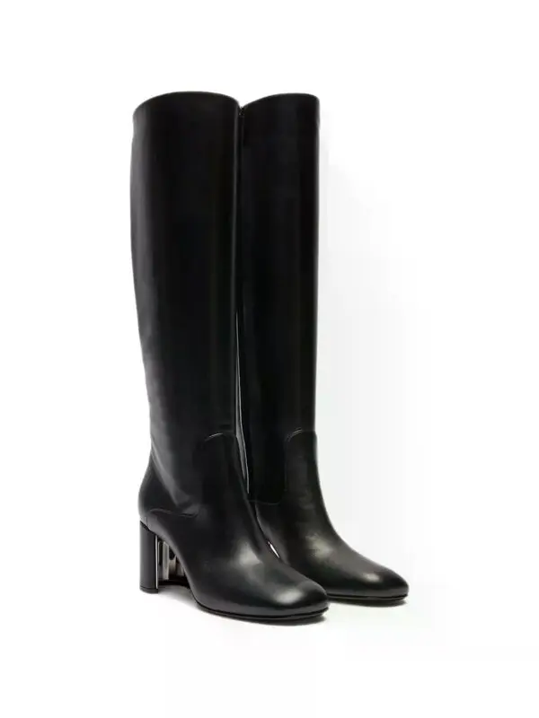 Casadei Knee-high Boots With Metallic Heel Detail