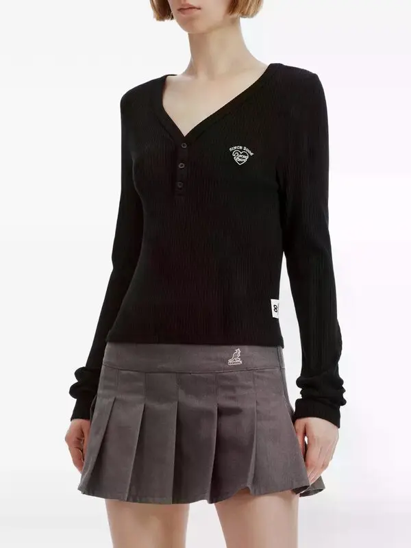 CHOCOOLATE Ribbed-knit Long-sleeve Top