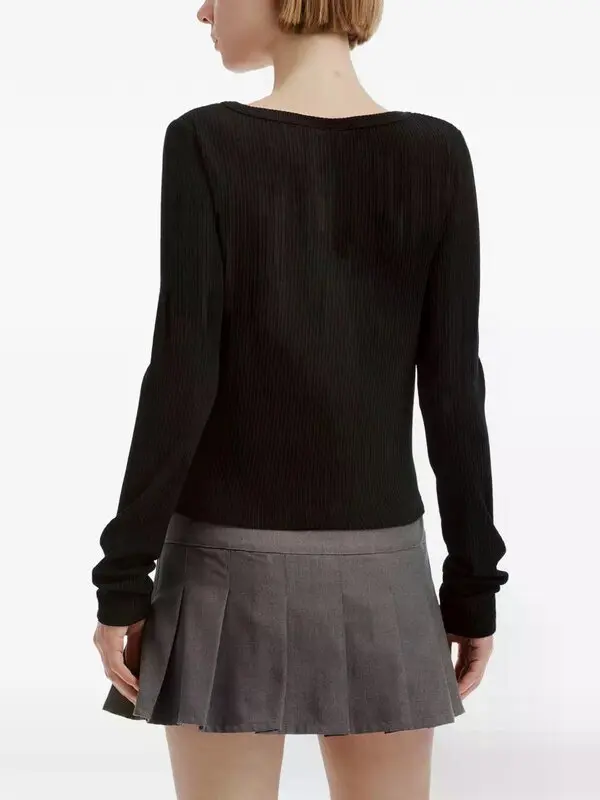 CHOCOOLATE Ribbed-knit Long-sleeve Top