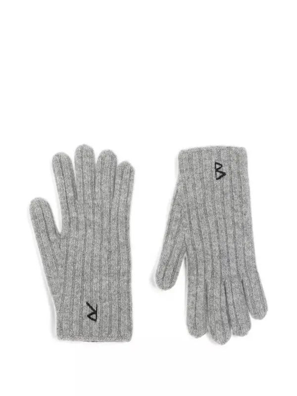 Ruslan Baginskiy Ribbed Embroidered Gloves - Grey