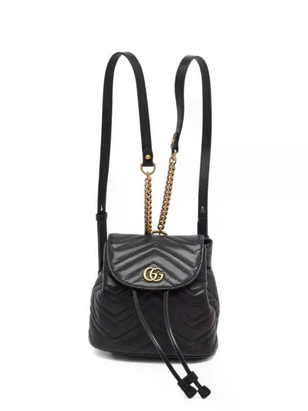 Gucci Gg Marmont Matelassé Mini Backpack - Black