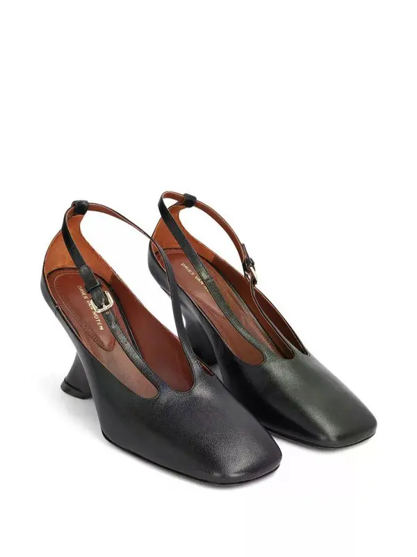 Dries Van Noten Leather Wedge Pumps