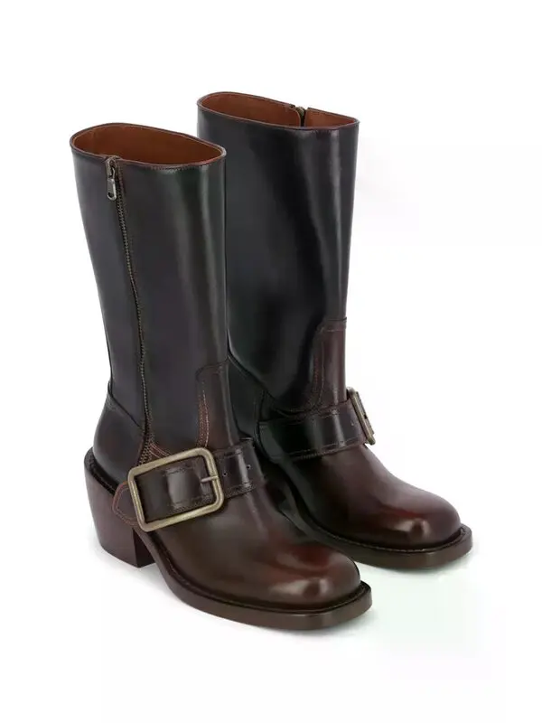 Dries Van Noten Buckled Leather Boots