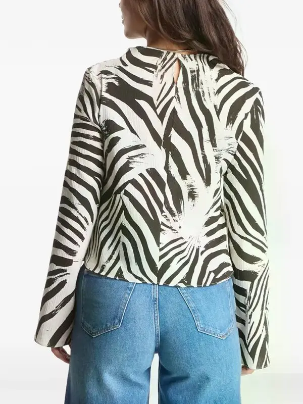 SAMSOE SAMSOE Samiller Zebra-print Long-sleeve Top
