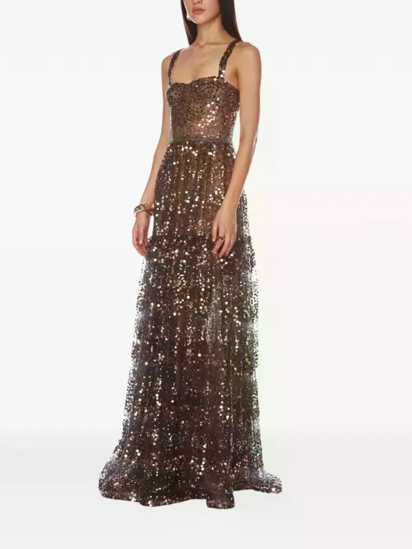 BRONX AND BRONCO Midnight Noir Sequined Gown