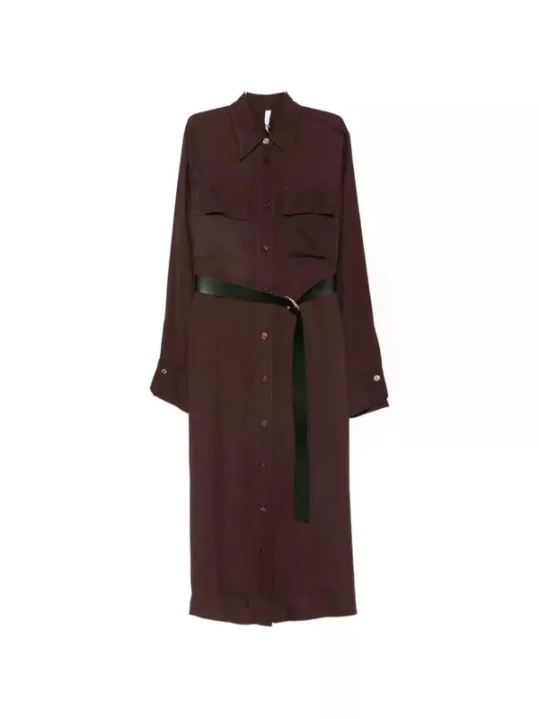 Imperial Belted Button-front Midi Shirt Dress