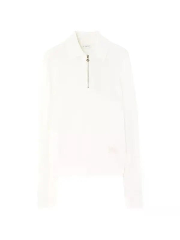 Burberry Long-sleeve Cashmere Polo Shirt - Neutrals