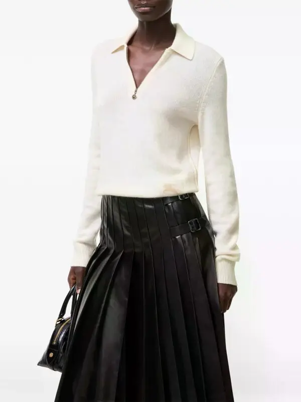 Burberry Long-sleeve Cashmere Polo Shirt - Neutrals