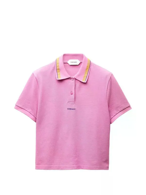Versace Embroidered-logo Cotton Piqué Polo