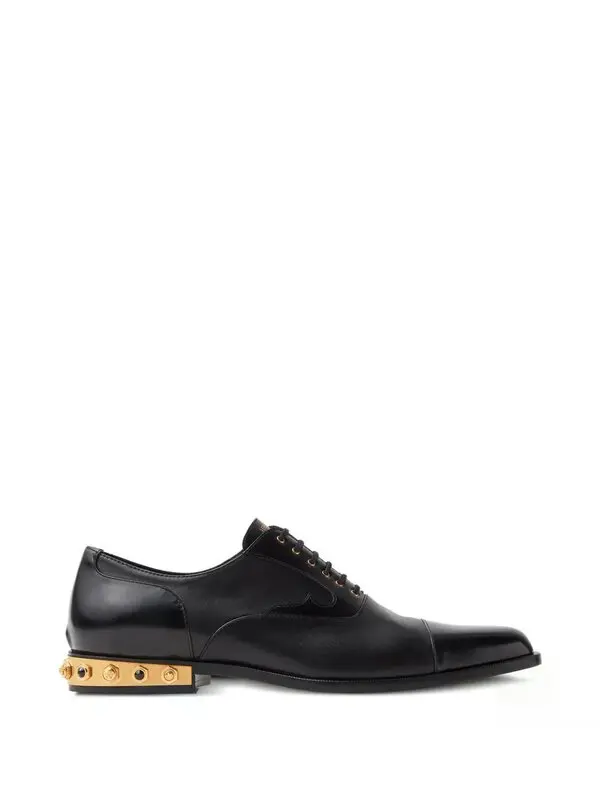 Versace Julio Embellished Leather Lace-up Shoes