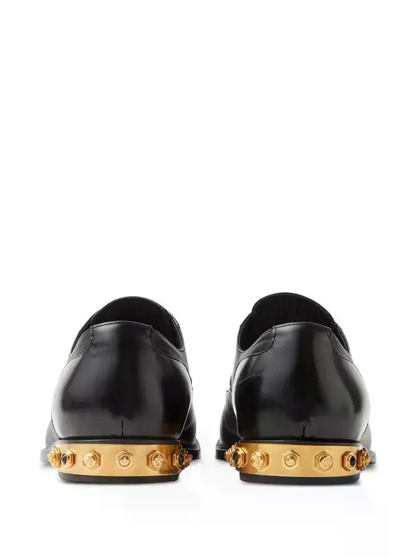 Versace Julio Embellished Leather Lace-up Shoes