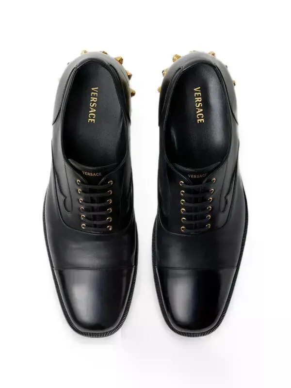 Versace Julio Embellished Leather Lace-up Shoes