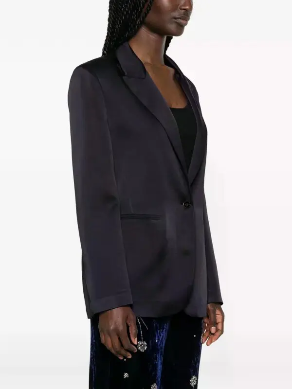 FORTE_FORTE Satin Finish Single-breasted Blazer
