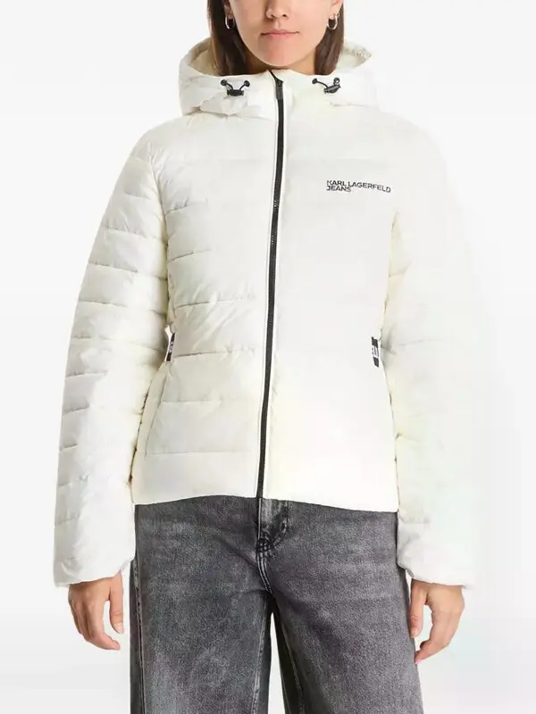 Karl Lagerfeld Logo-print Quilted Jacket - White