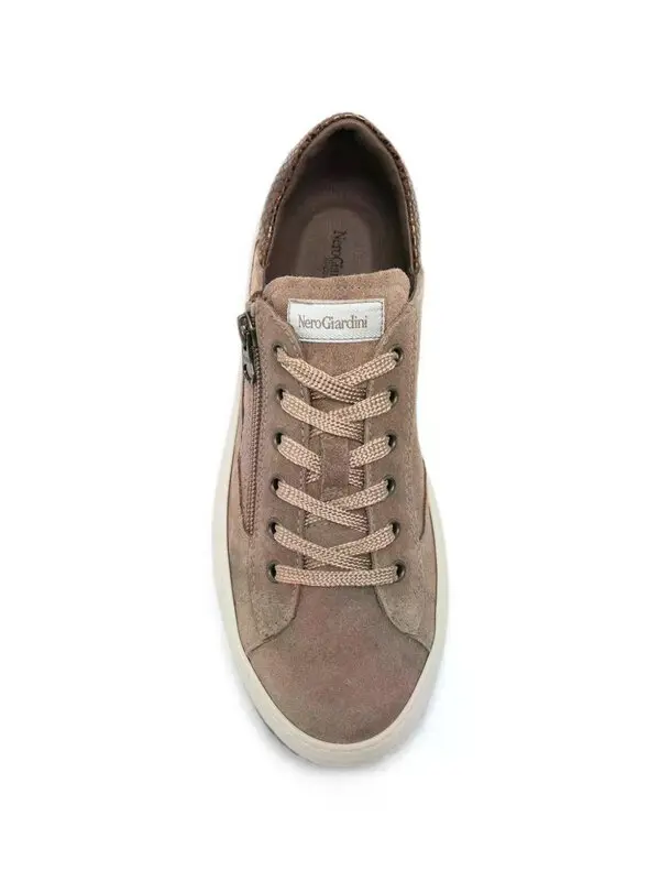 NEROGIARDINI Glitter-detail Zip-up Sneakers