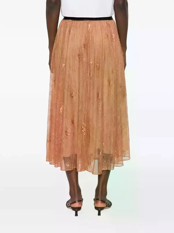 FORTE_FORTE Chantilly Lace-detail Midi Skirt