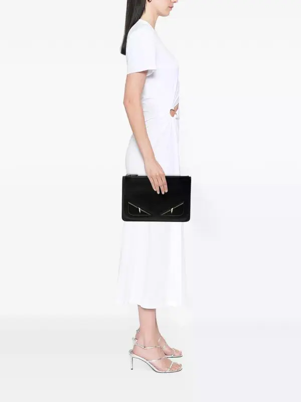 Fendi 2010-2026 Leather Monster Zip Clutch Bag