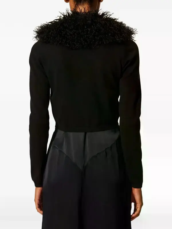 TWINSET Cropped Cardigan With Faux Fur