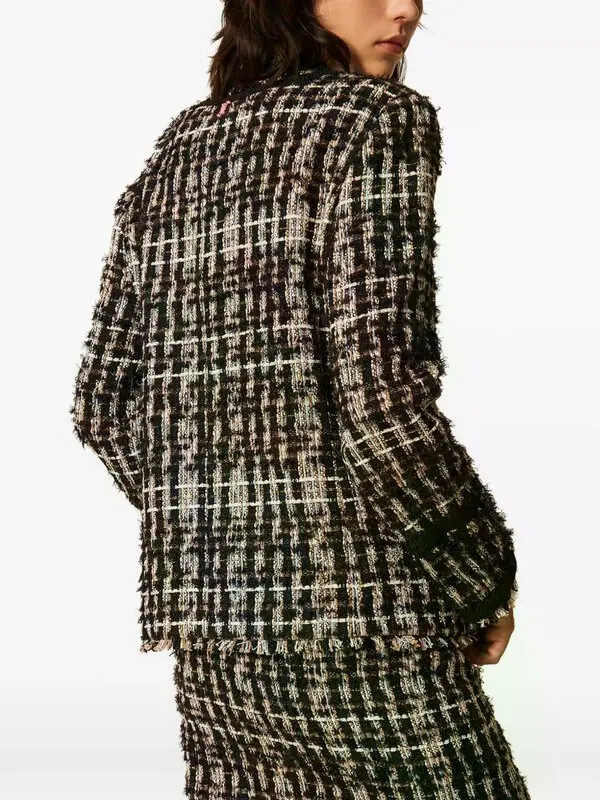 TWINSET Bouclé Jacket With Jewel Buttons