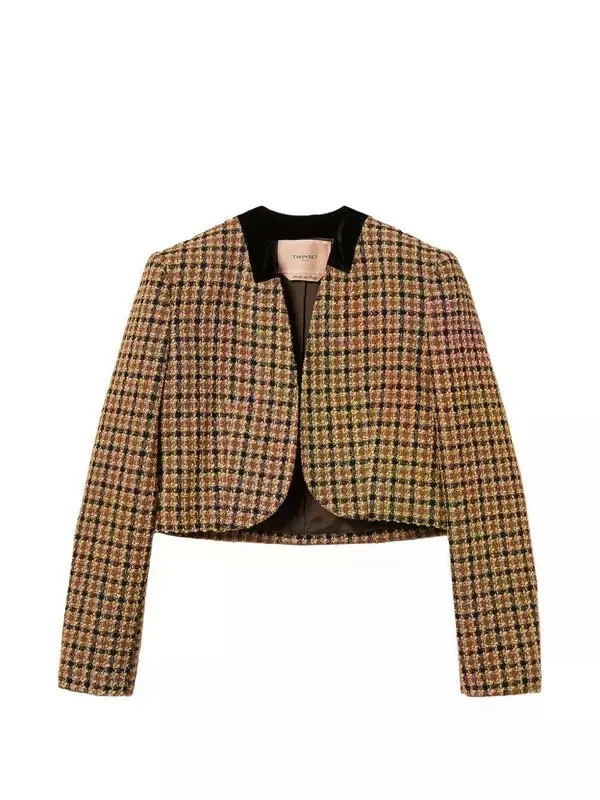 TWINSET Check Bouclé Spencer Jacket