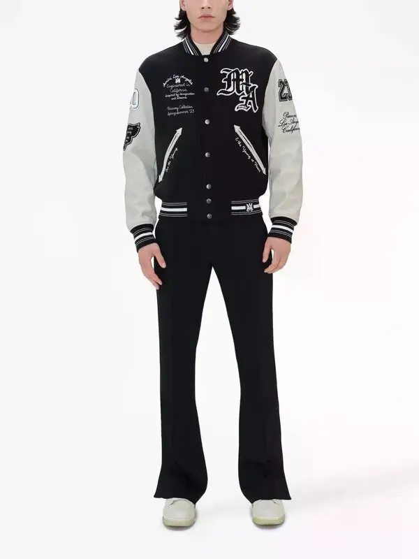 Amiri Logo Patch Varsity Bomber Jacket