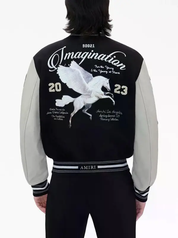 Amiri Logo Patch Varsity Bomber Jacket