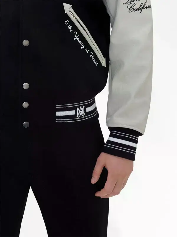 Amiri Logo Patch Varsity Bomber Jacket