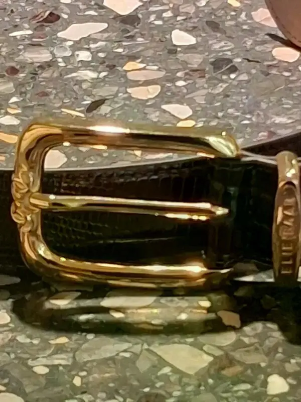Elie Saab Crocodile-effect Leather Belt
