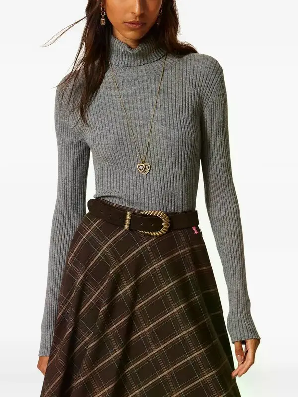 TWINSET Ribbed-knit Roll-neck Jumper