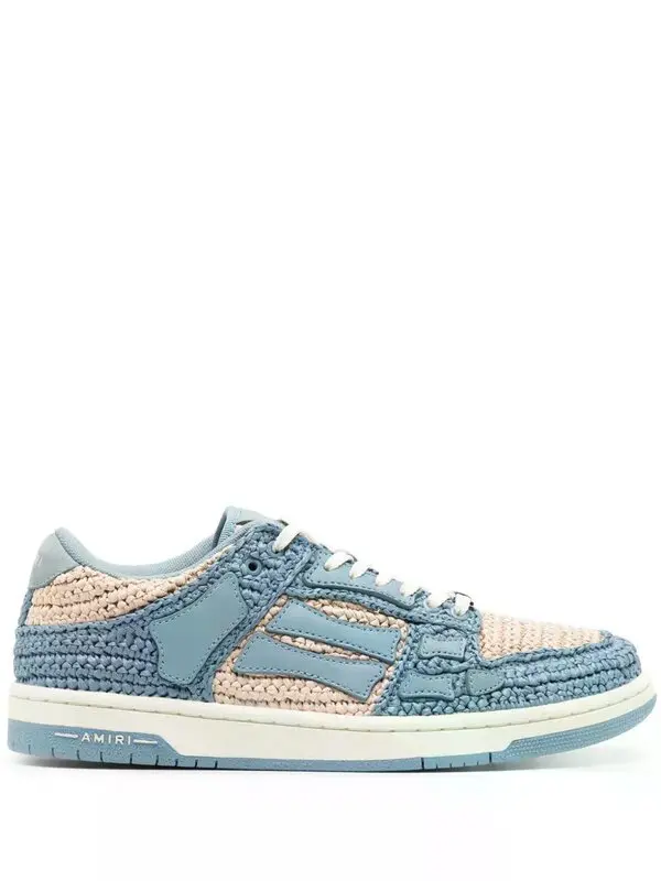 Amiri Skel Woven-raffia Sneakers