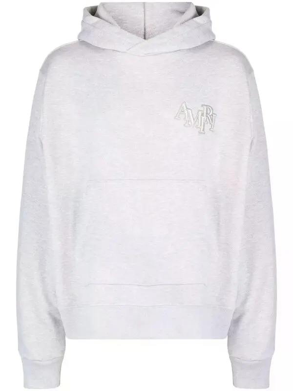 Amiri Staggered Logo-embroidered Cotton Hoodie