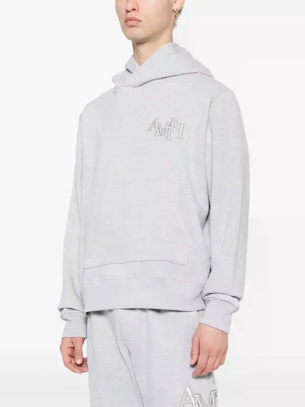 Amiri Staggered Logo-embroidered Cotton Hoodie