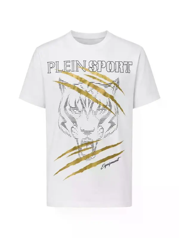 PLEIN SPORT Tiger-print Logo-print T-shirt