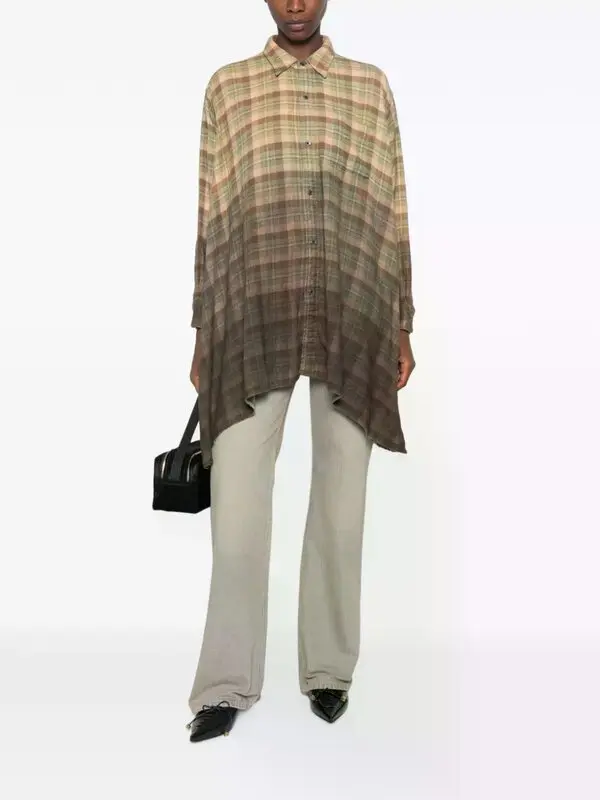 R13 Plaid-patterned Draped Shirt