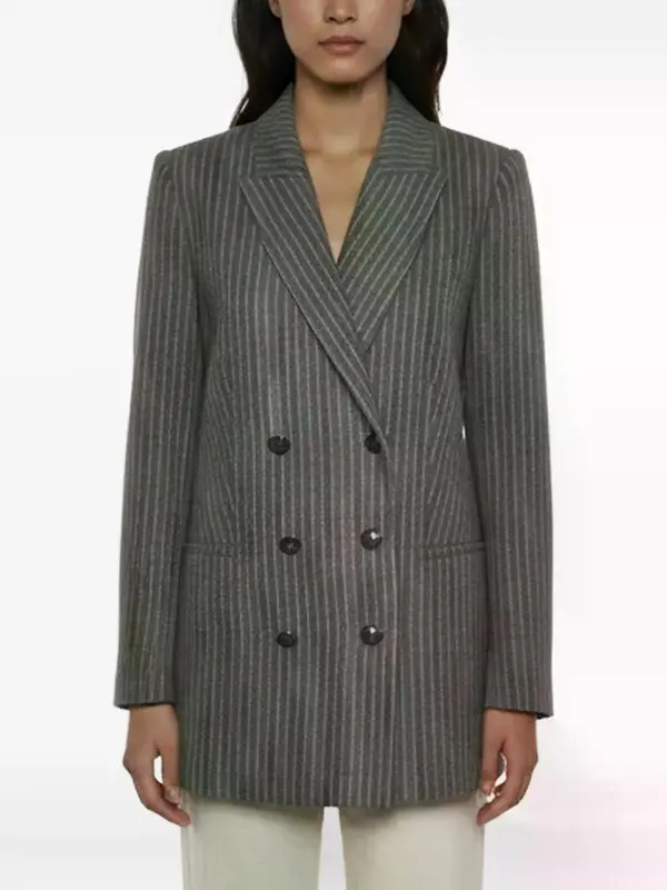 L'Agence Pinstriped Double-breasted Blazer