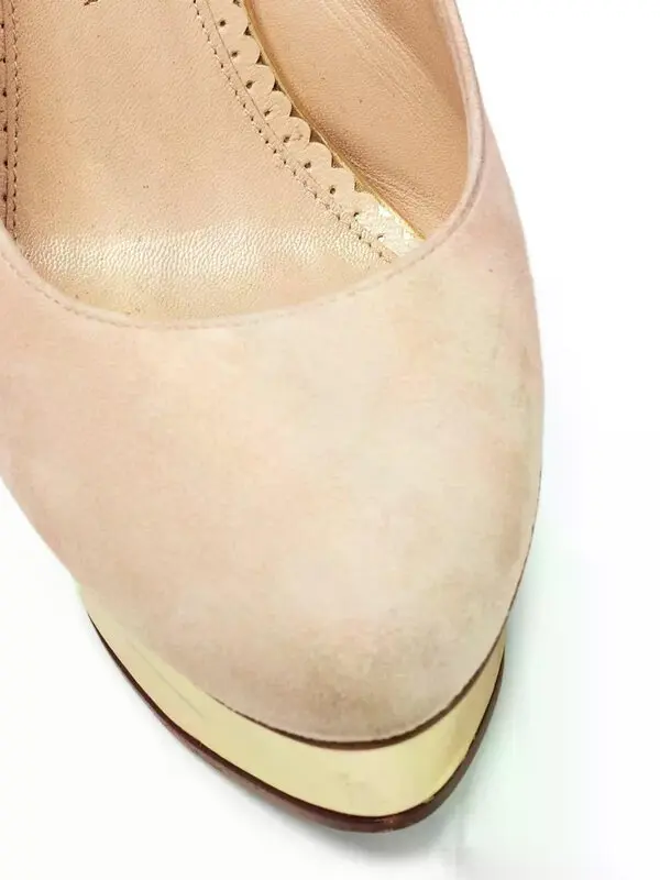 CHARLOTTE OLYMPIA Suede Platform Slingback Pumps - Neutrals