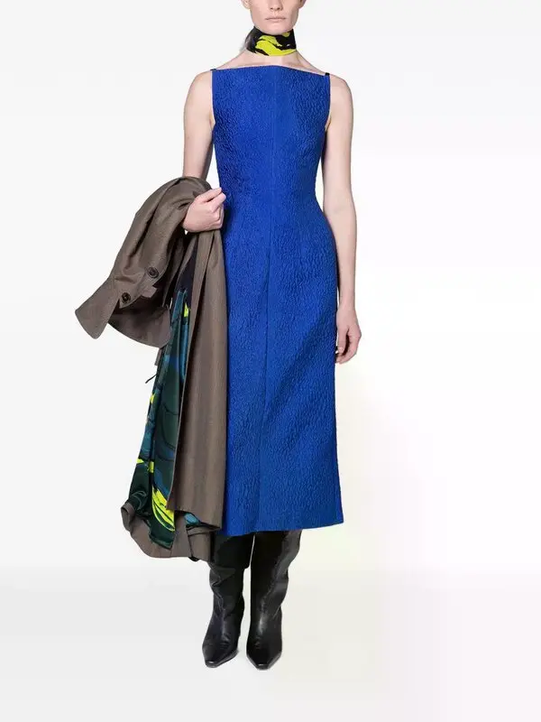 ROKSANDA Mila Textured-finish Midi Dress - Blue