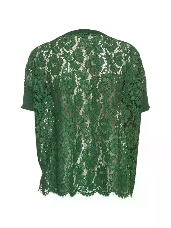 Valentino Garavani Floral Lace Boat Neck Top