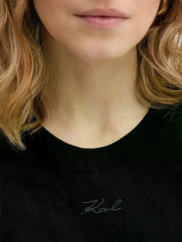 Karl Lagerfeld Logo-embroidered T-shirt