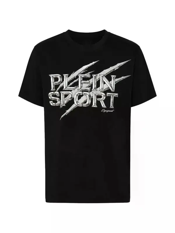 PLEIN SPORT Logo-print Round-neck T-shirt - Black