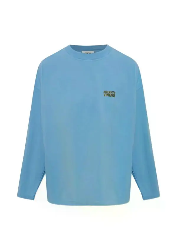 American Vintage Gixy Logo-print Oversized T-shirt - Blue