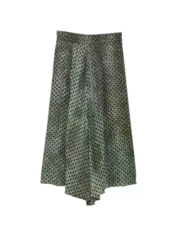 ZIGGY CHEN Geometric Print Drawstring Skirt