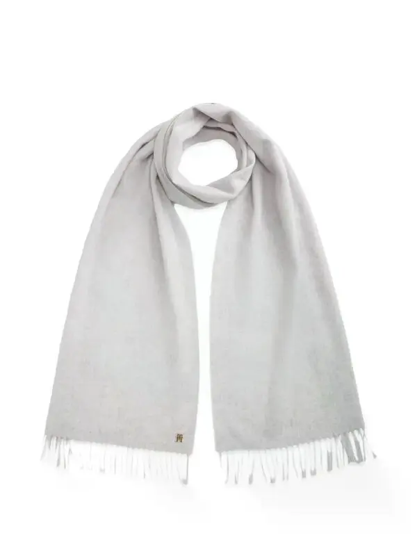 Tommy Hilfiger Fringed Logo-plaque Scarf - Grey