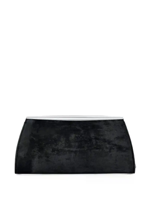 Tyler Ellis Suzannah Crushed-velvet Clutch Bag - Black