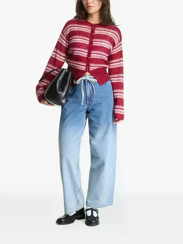 SAMSOE SAMSOE Striped Button-front Cardigan