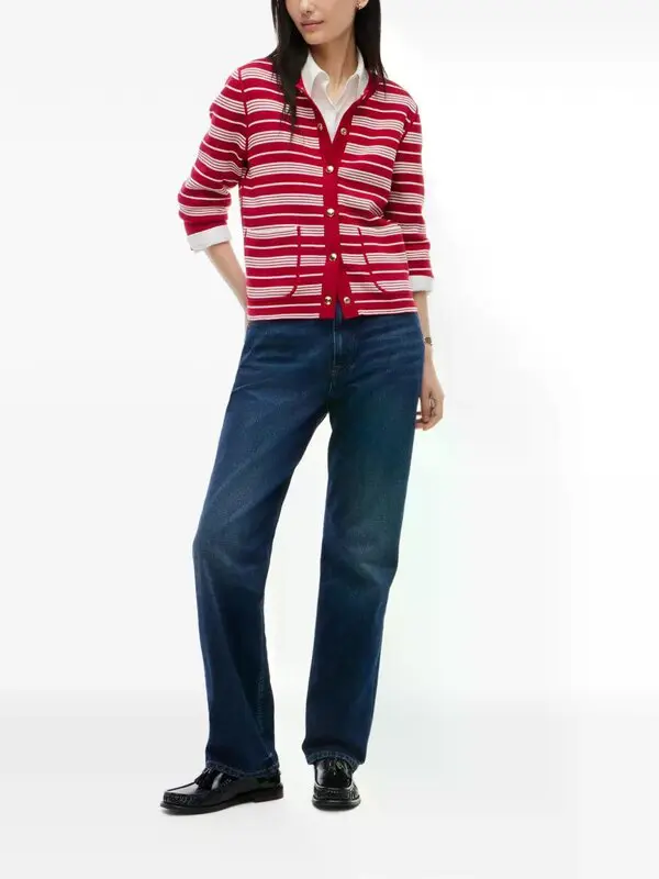 Tommy Hilfiger Reversible Horizontal-stripe Cardigan - Red