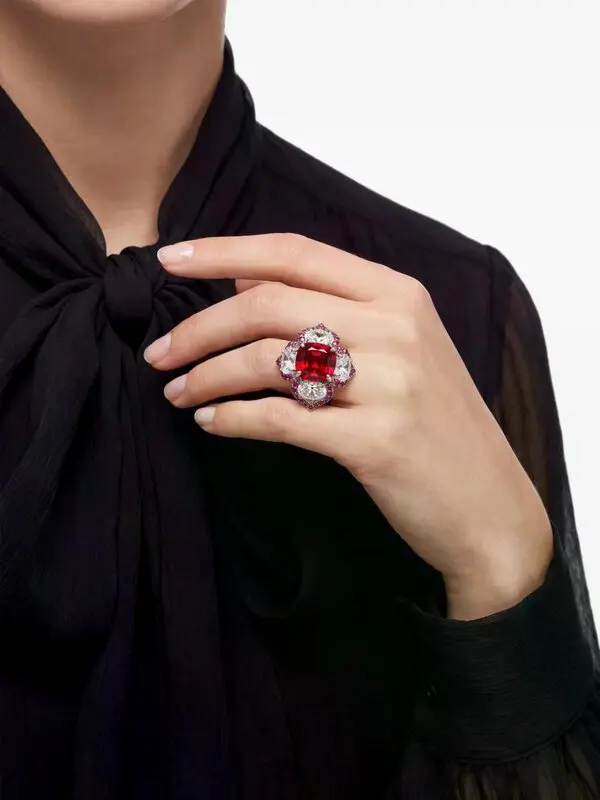 ANABELA CHAN Lotus Ruby Ring - Silver