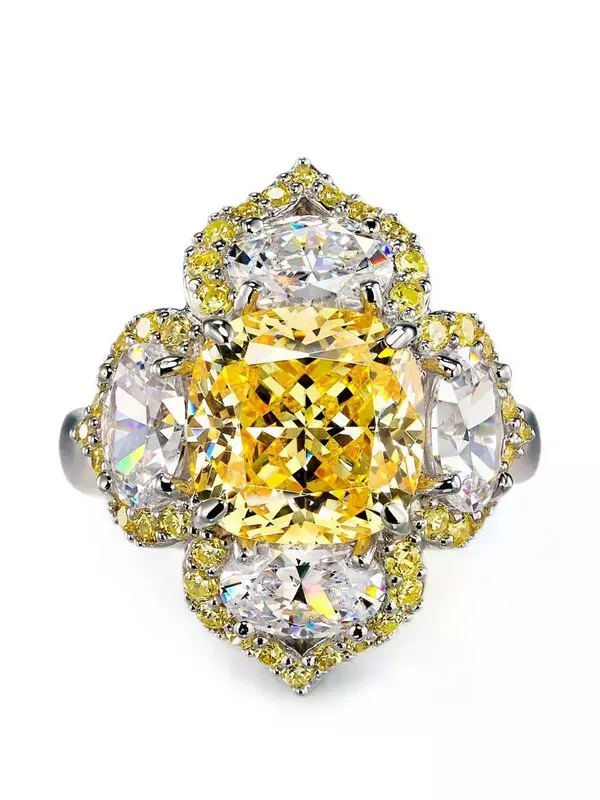 ANABELA CHAN Lotus Diamond Ring - Silver